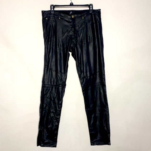 H&M | Pants & Jumpsuits | Hm Black Feax Leather Pants | Poshmark